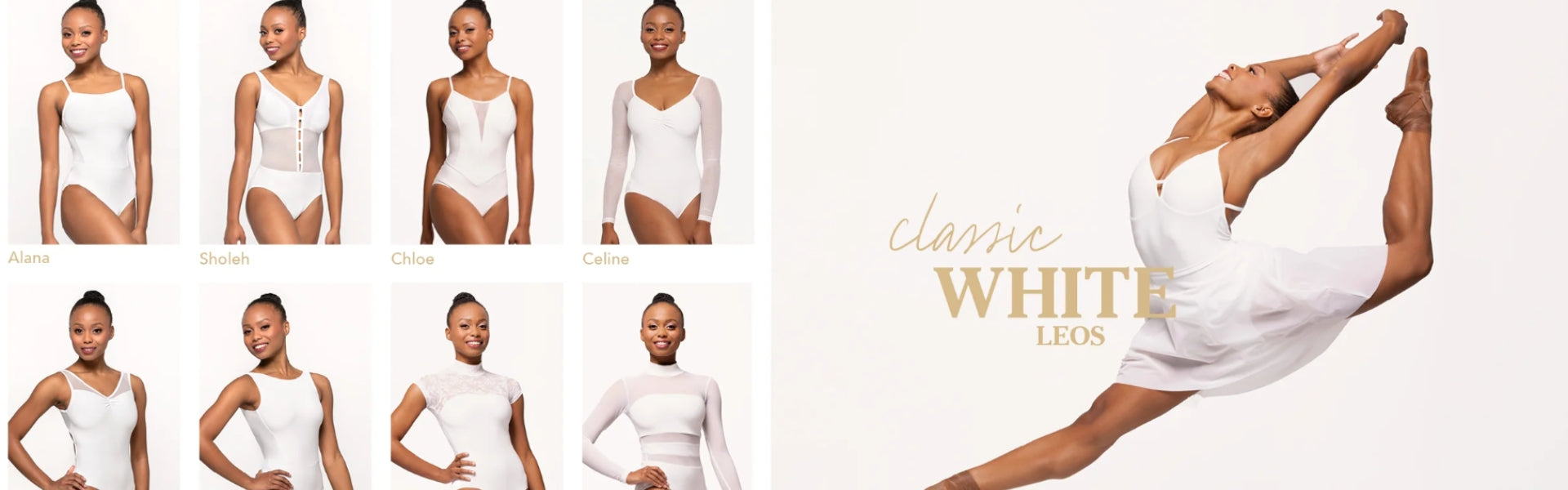 Eleve Dancewear All White Leos – 輸入バレエ用品専門店 アプローズバレエ